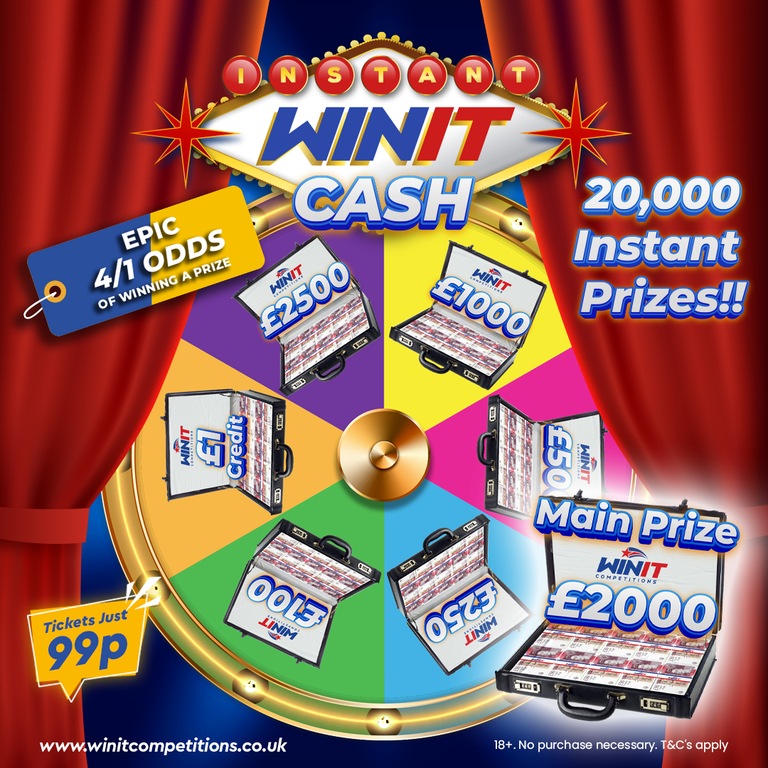 4/1 Odds - 20,000 Instant WinIt Prizes! + £2000 End Prize - Win It ...